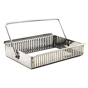 EISCO Staining Rack, 25 Slides, Aluminum with Handles