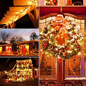 Marchpower C6 String Lights,2-Pack Waterproof Outdoor Indoor Light,70LED 23FT Durable Fairy Light Plug in Connectable Strawberry Light for Party Garden Trees Home Roofs Decorate, Warm White