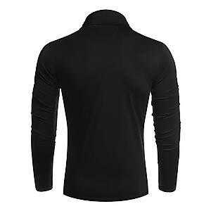 COOFANDY Men's Casual Slim Fit Turtleneck T Shirts Lightweight Basic Cotton Pullovers