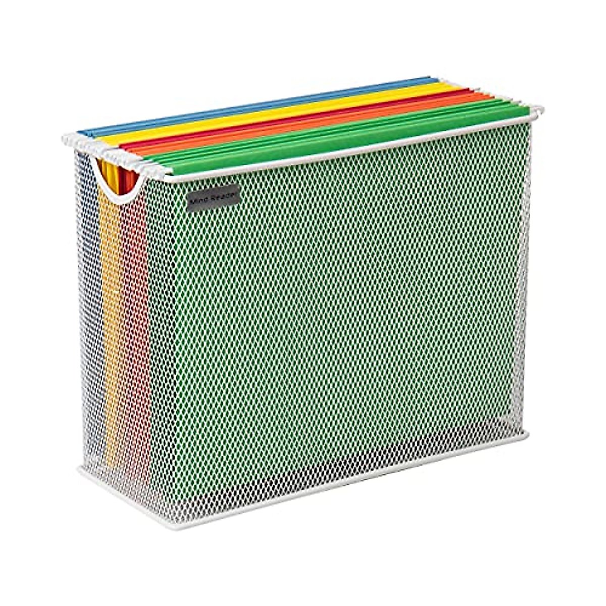 Mind Reader FILEBASK-WHT Metal Mesh Storage Letters, Documents, Folders, Office Organization, White File Basket