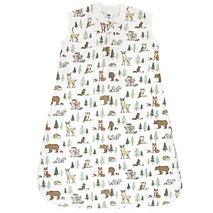 Hudson Baby Unisex Baby Premium Quilted Sleeveless Sleeping Bag and Wearable Blanket, Forest Animals, 18-24 Months