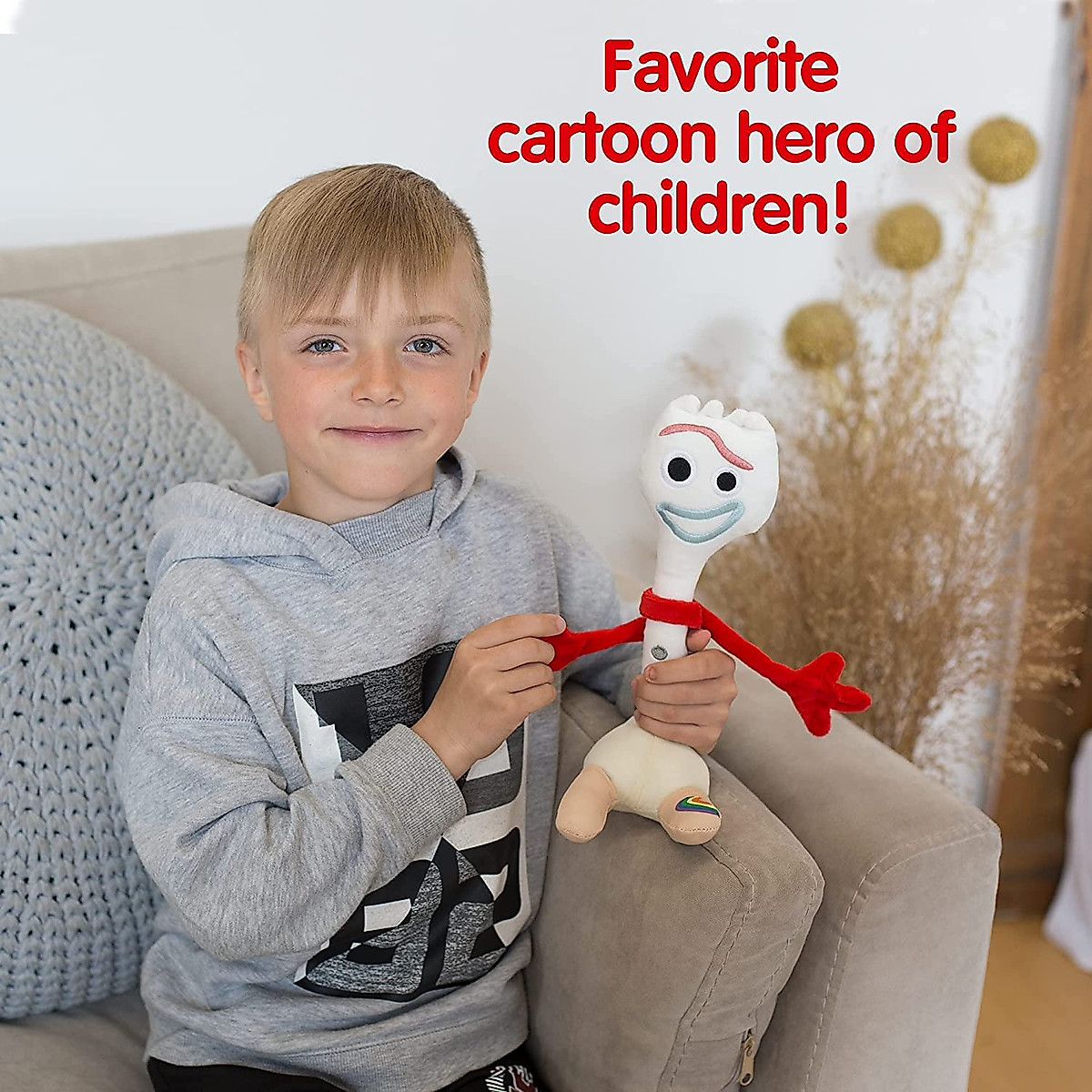 Yevt - Forky Toy Story 4 Big Plush Toy Story Forky with Stickers Set 11 Inches