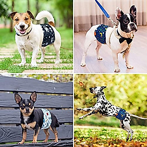 Pet Soft Washable Dog Diapers - Male Dog Belly Bands Diapers for Doggy, Washable Male Dog Belly Wraps 3Pack(S, Space)