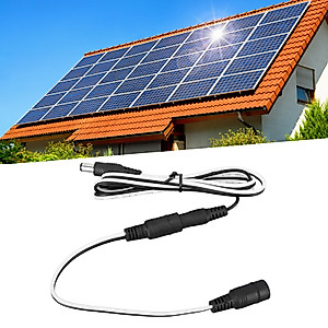 Solar Panel Extension Cable, High Safety Factor Plug and Play DC Extension Connector Cable for LED Lights (1m / 3.3ft)