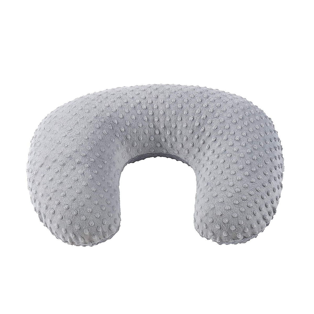 QUENESS Nursing Pillow Cover Breastfeeding Pillow Cases Minky Dot Slipcover (Gray)