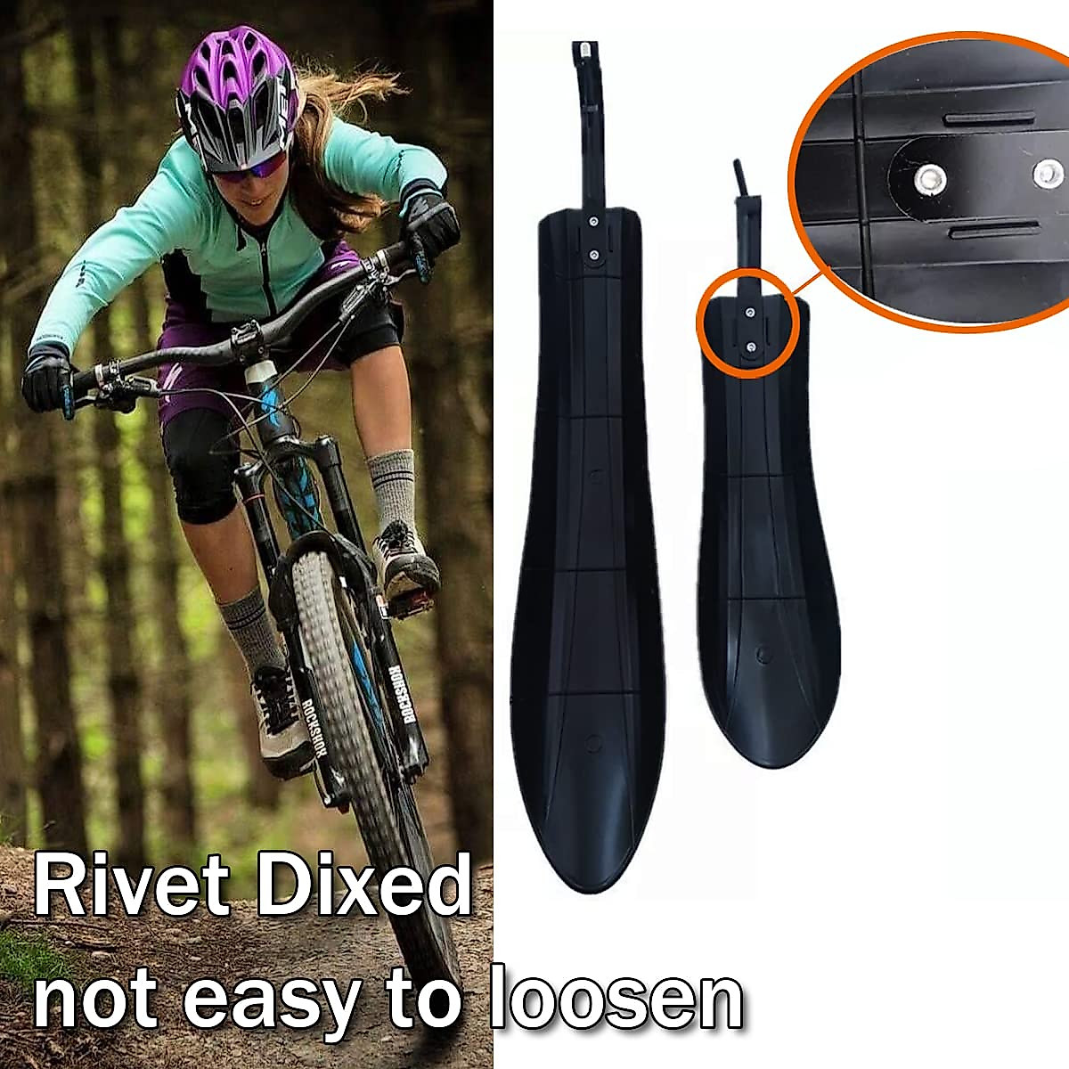 TXMACHINE Mountain Bike Fender Bike Mudguard Set for 24'' 26'' 28" with 1 Bicycle Front and 1 Rear Fenders (1 Set)