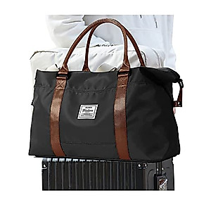 Sport Travel Duffle Bag Large Gym Tote Bag for Women, Weekender Bag Carry on Bag for Airplane, Ladies Beach Bag Overnight Bag Luggage Bag with Wet Bag Black Large Hospital Bag for Labor and Delivery