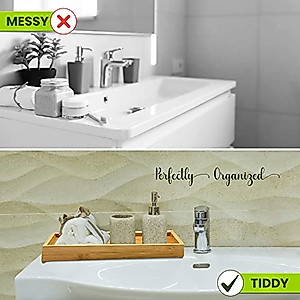 Bamboo Tray - Natural Bamboo - 11.3 X 4.4 X 1.1 in - Vanity Tray for Bathroom - Ecological and Sustainable