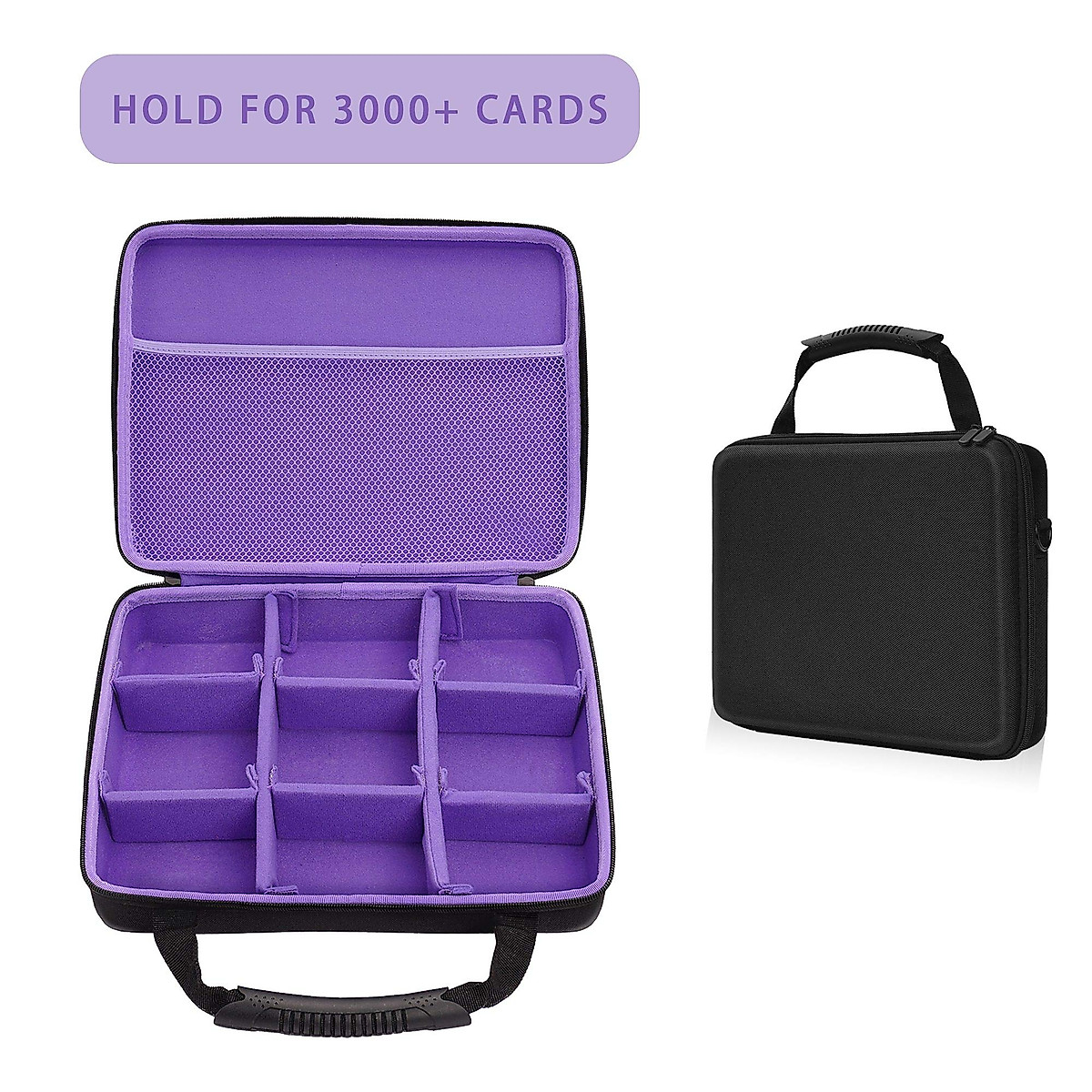 TPCY Extra Large Cards Case, Can Store 2400 Cards.Compatible with PM TCG Cards/C. A. H./YuGiOh/Magic The Gathering Trading Card Game and All Other Card Games (Purple)