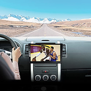 Single Din Touchscreen Car Stereo - 10 Inch QLED Android Car Radio, Detachable Head Unit Audio Receiver with Wireless Carplay, Android Auto, Backup Camera, FM/AM Car Radio, Subwoofer 5.1 Channel