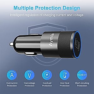 [Apple MFi Certified] Aymla Dual 20W USB C Fast Car Charger for iPhone 14 Pro Max/14 Plus/13/12/mini/11/XS/XR/X/8/Plus, 40W PD Cigarette Lighter Adapter with 2 Pack Type C to Lightning Cable 3.3ft