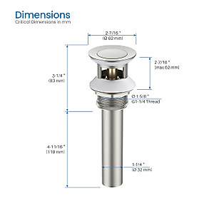 KIBI F202 Brushed Nickel Stainless Steel Bathroom Sink Faucet | Single Handle High Arc Faucet with Pop Up Drain | for Vanity & Lavatory Sinks | Easy Installation and Durable Construction