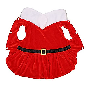 Christmas Dog Dress, Santa Claus Pet Clothes Velvet Skirt, Christmas Outfit Thermal Holiday Girl Puppy Costume, Xmas Holiday Apparel Cute Girl Clothing Red Dresses for Small Medium Dogs Cats(M)