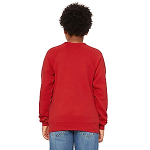 BELLA + CANVAS Youth Sponge Fleece Sweatshirt S Red