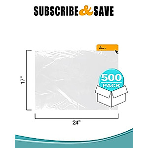 APQ Pack of 500 Steam Table Pan Liners with Twist Tie 24 x 17 for 1/2 Pan. Disposable Polyethylene Pan Liners 24x17. Poly Bun Pan Covers for Caterers, Cafeterias, Restaurants.