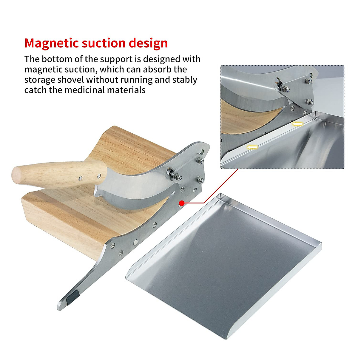 huyear Manual Chinese Medicine Slicer Stainless Steel Herb Medicine Slicer, Adjustable Thickness Herb Cutter with Tray Sharpener for Panax Quinquefolius Beef Jerky Dried Vegetable Nougat