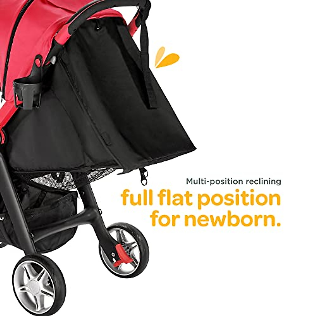 Larktale chit Chat Plus | Lightweight Full-Featured Stroller for Newborns and Toddlers | Compact Folding Stroller for Travel Featuring Eco-Friendly Materials and One-Handed Steering, Barossa Red