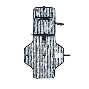 Nuby Portable Baby Changing Pad Station, Quick Wipe Clean Changing Mat with Built-in Pillow, Stripes Print