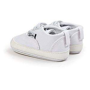RVROVIC Baby Boys Girls Shoes Canvas Toddler Sneakers Anti-Slip Infant First Walkers 12Color (11cm (0-6months), White)