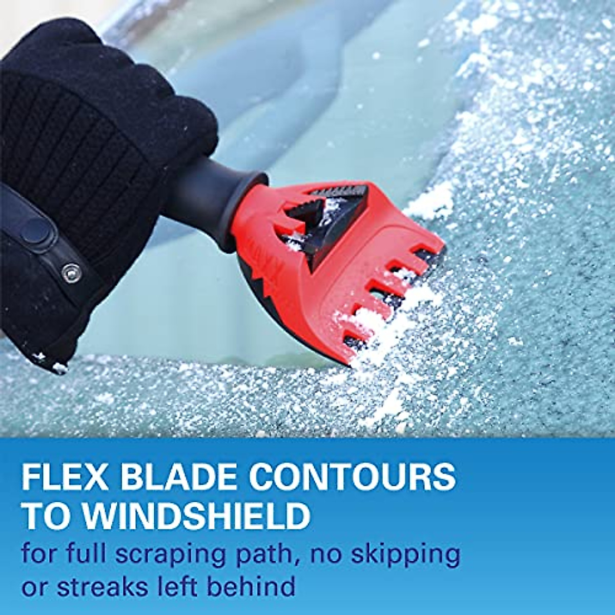 Mallory 14186ML Maxx-Force 52” Extendable Snowbrush and Ice Scraper Crossover Snow Tool, Red