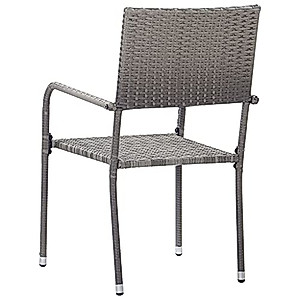 vidaXL Patio Dining Chairs 6 pcs Poly Rattan Anthracite
