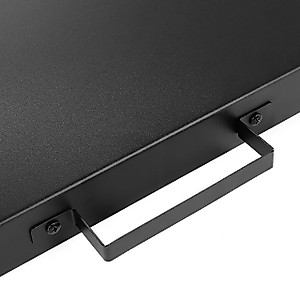 KUAFU Hinged Lid Griddle Cover - Compatible with 28 inch Blackstone Griddle - Black Powder Coated Steel Lid with Grease Collection