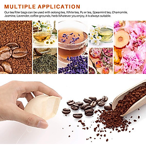 Tea Filter Bags, 300pcs Disposable Empty Tea Bags Tea Infuser Drawstring Teabags Safe Natural Material Tea Bags for Loose Leaf Herbs Teas (Round Shape)