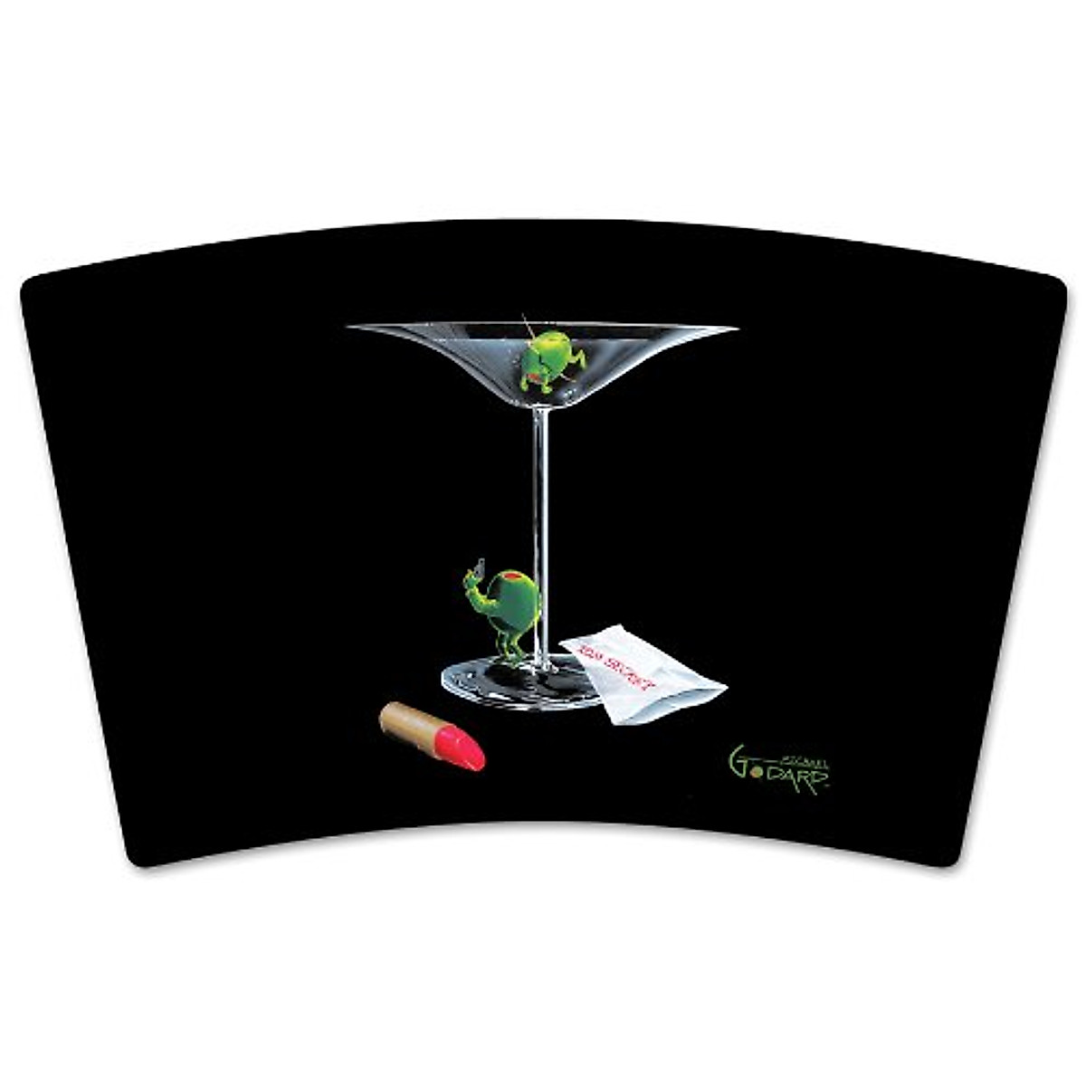 Mugzie "Michael Godard: Mystery Martini" Cocktail Shaker with Insulated Wetsuit Cover, 16 oz, Black