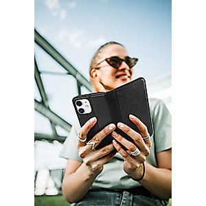 TUCCH Wallet Case for iPhone 12 Pro/iPhone 12 5G, Premium PU Leather Flip Folio Cover with Card Slot, Stand Book Design [Shockproof TPU Interior Case] Compatible with iPhone 12/12 Pro 6.1-inch, Black