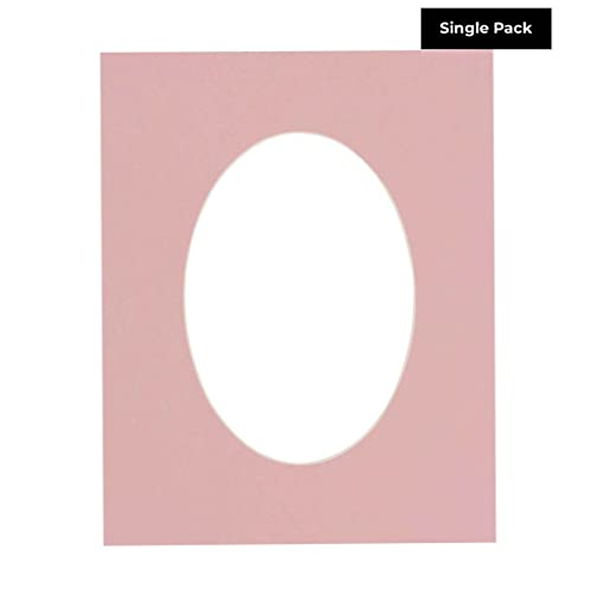 6x8 Mat Bevel Cut for 4x5 Photos - Precut Pink Oval Shaped Photo Mat Board Opening - Acid Free Matte to Protect Your Pictures - Bevel Cut for Family Photos, Pack of 1 Matboard Show Kit With Acid Free