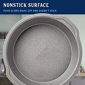 Country Living Nonstick Loaf Pan, Heavy Duty Carbon Steel with Quick Release Coating, Made without PFOA, Dishwasher Safe, 2-Pack Bakeware Set, 9-Inch x 5-Inch, Gray Speckle