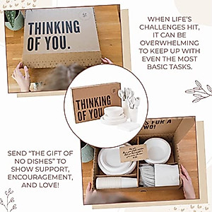 SYDNEY & JUNE - The Gift of No Dishes, Paper Goods Care Package for Women, 195 Count Box of Paper Goods Gift, Get Well Gifts Baskets, Thinking of You Care Package for Women, Chemo Care Package for Women, Miscarriage Gifts for Mothers, Get Well Gifts for W