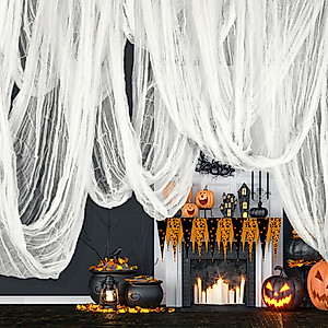 600" x 85" Halloween Creepy Cloth - Black Halloween Spooky Fabric Cloth - Large Creepy Spooky Halloween Decorations for Haunted House Window Backdrops Garden Halloween Party Yard Wall Doorway
