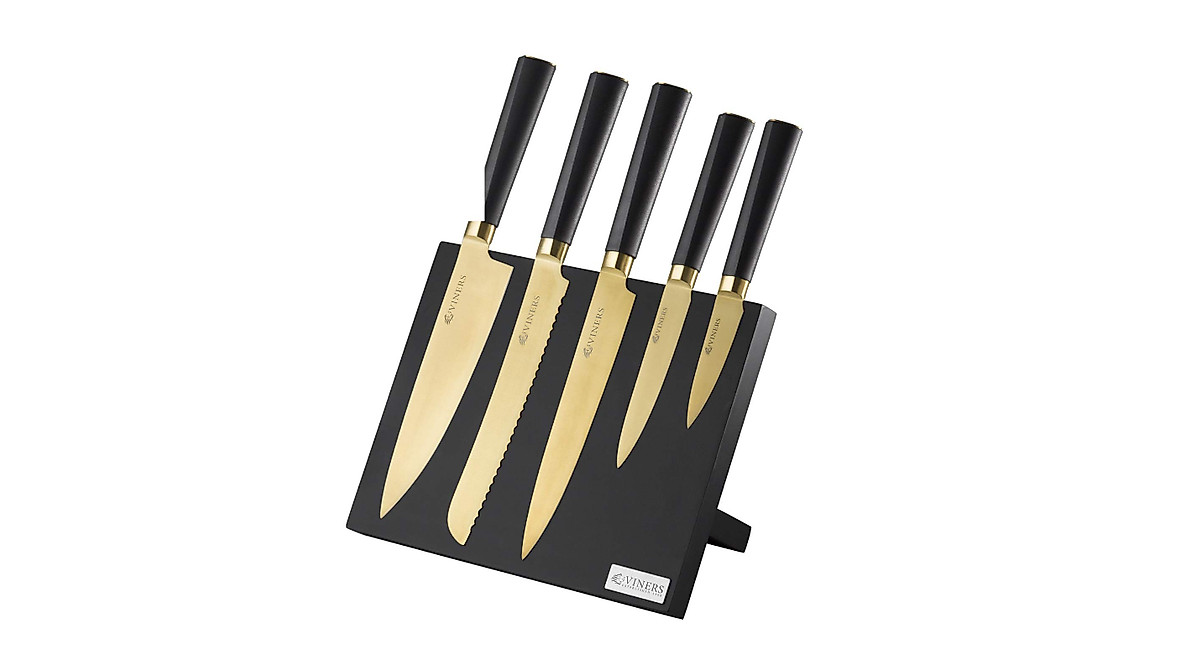 Viners Titan Gold 6-Piece Knife Set with Magnetic Block