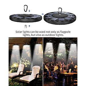 Solar Flagpole Light, Newest 132 LED 3X Brighter Outdoor Flagpole Light, Flag Cover Waterproof Solar Flag Night Light for Ground Pole 15-25ft, 10-12 Hour Dusk to Dawn Auto On/Off, 3 Lighting Modes