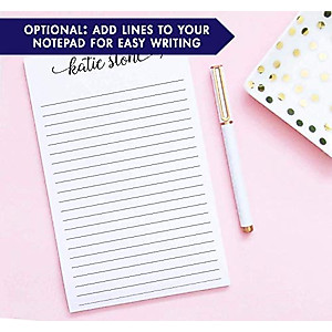 Script Personalized Notepads for Women, Casual Script Personalized Stationery for Women, Letter writing Stationary Paper, Personalized Notepads with Name, size 5.5in x 8.5in, 50 sheets