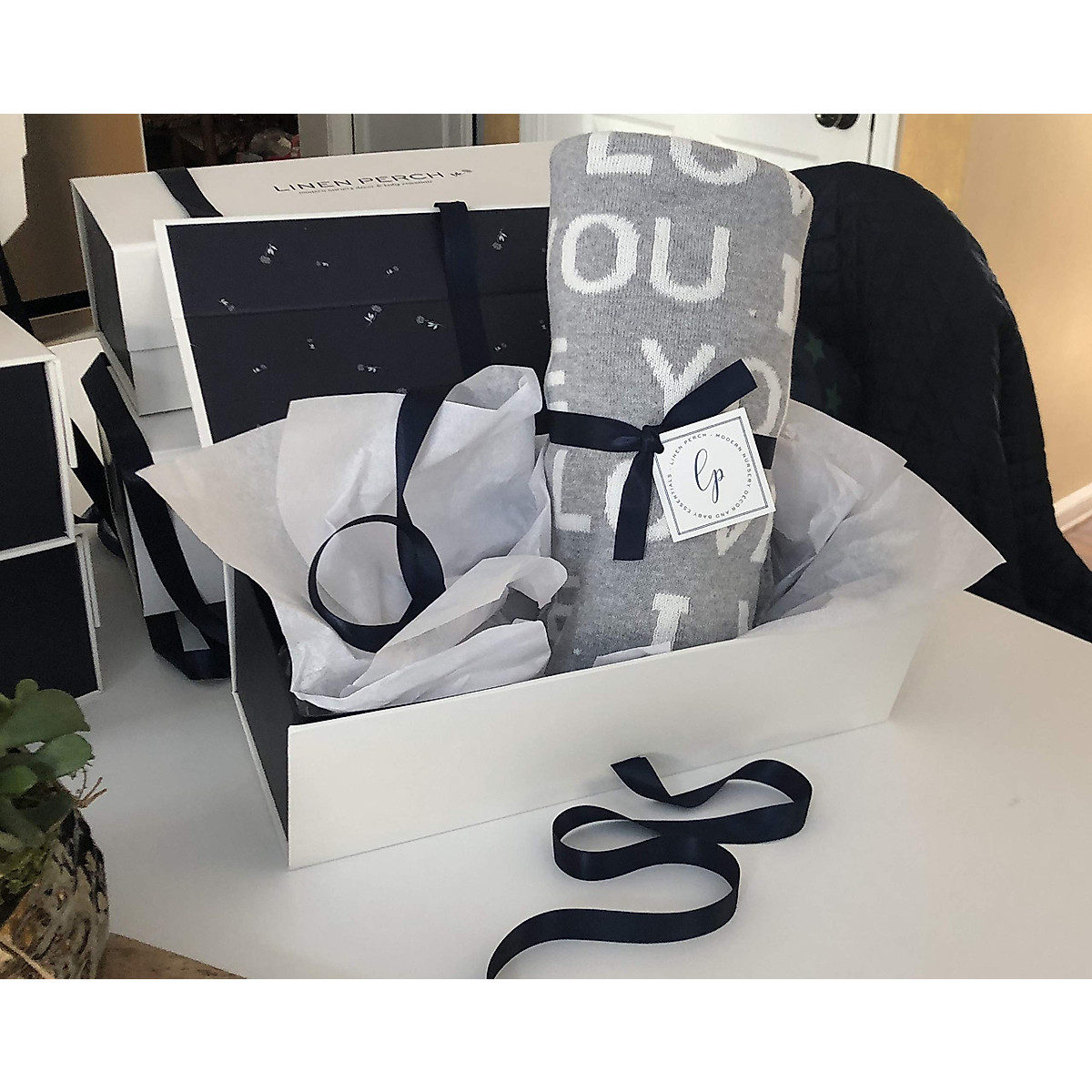 I Love You More Baby Blanket - Luxury Baby Toddler Gift in Deluxe Gift Box - Cotton Stroller Blanket - Unisex Newborn Blanket for Boy or Girl (35 x 45 inches)