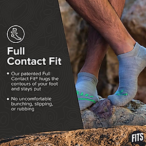 FITS Ultra Light Runner Sock for Men and Women, Made with Fine Merino Wool, Breathable, Lightweight, No Show Running Sock, Stormy Weather, Medium