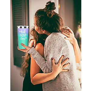 Best Aunt Ever-Stainless Steel Insulated Aunt Tumbler Cup Birthday Christmas Gifts for Aunt from Niece Nephew Gifts for Auntie,Aunt to be,New Aunt,Aunt Pregnancy Announcement 20 Ounce Multicolor