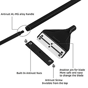 QANVEE Aquarium Algae Scraper Cleaner Brush with 10 Stainless Steel Blades for Fish Reef Plant Glass Tank 26 Inch