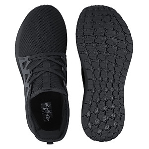 NYZNIA Womens Non Slip Running Shoes Slip On Walking Shoes Breathable Lightweight Fashion Gym Sneakers Black Size 7.5