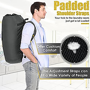 Laundry Backpack Bag, 115L Extra Large Laundry Bag with straps, Heavy Duty Laundry Bag Backpack, Portable Backpack laundry bag for College Dorm, Apartment, Laundromat, College Laundry Bag for students