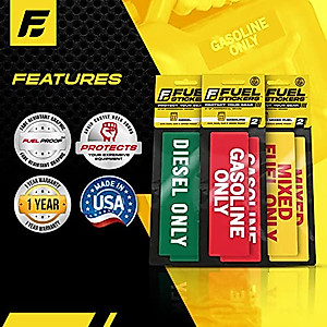 Diesel Only, Mixed Fuel Only, and Gas Only Sticker - 2 Labels of Each Type - Gas Cans and Fuel Storage - Weatherproof, Extreme Stick, Fuel Signs by Fuel Stickers - USA Made (6x2 inch), 6 Labels