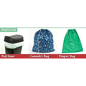 OsoCozy Cloth Diaper Pail Liner - Reusable, Washable, Waterproof Wet Bag with Drawstring. Excellent for Diaper Pails, Garbage Cans, Laundry, Recycling and Storage - White