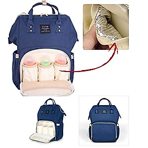 Alexia Land Diaper Bag Backpack Large Capacity for Baby Care Wide Open Design and Waterproof Fabric (Black)