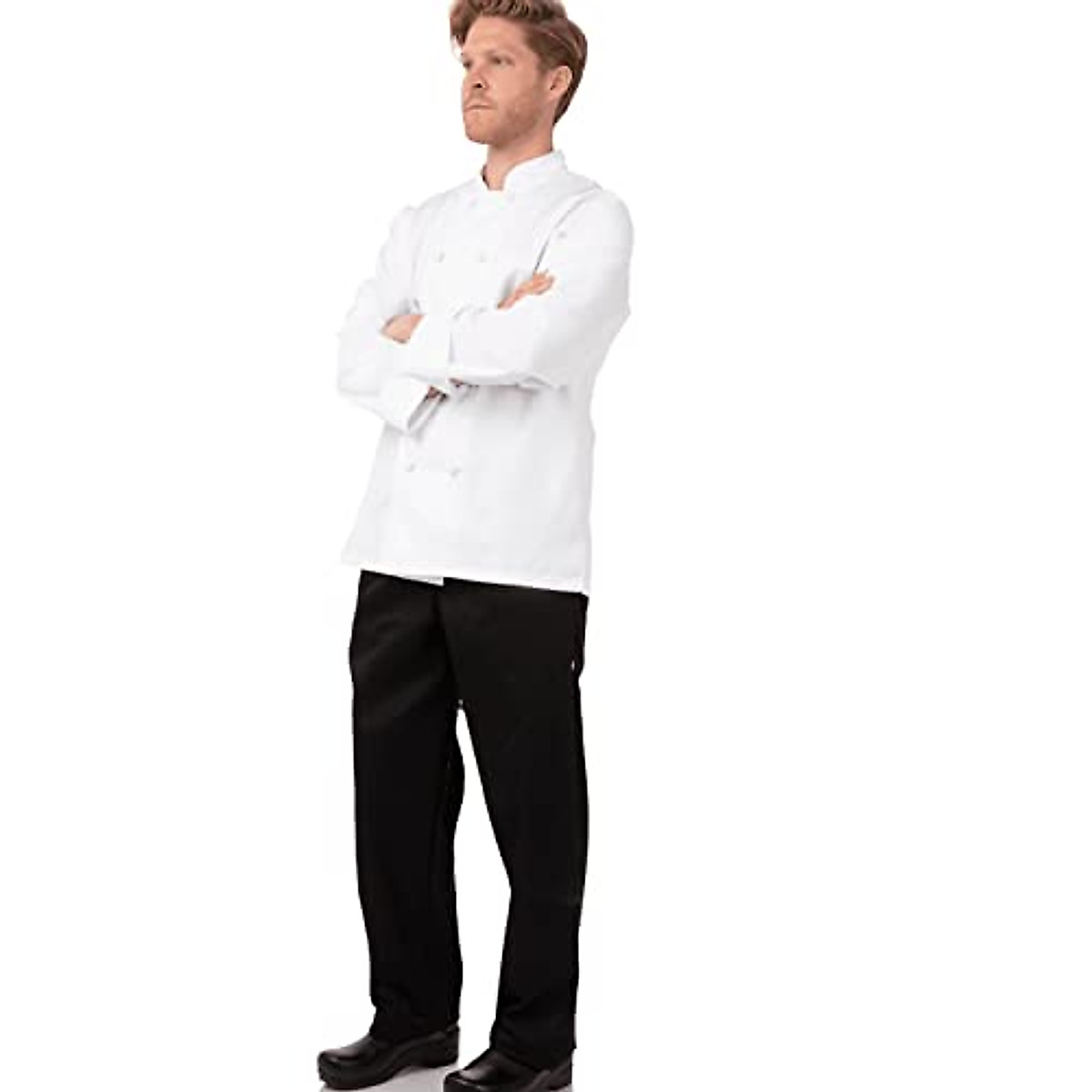 Chef Works Men's Bordeaux Chef Coat, White, Medium