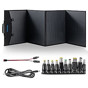 Intenergy Portable Solar Panel 120W Power- with Foldable Kickstand,Monocrystalline Solar Charger for Camping/RV/Hiking - 1xUSB,1xQC 3.0 Fast Charging USB,1xDC,1xPD60W Type-C