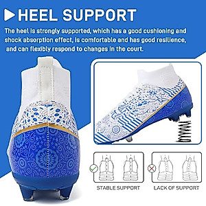 Soccer Cleats Mens Women Football Shoes Tacos de Futbol para Hombre Outdoor Tacos de Futbol High Top Cleats Turf Soccer Shoes Men Futsal Shoes Zapatos Futbol Hombre Professional Spikes AG/FG