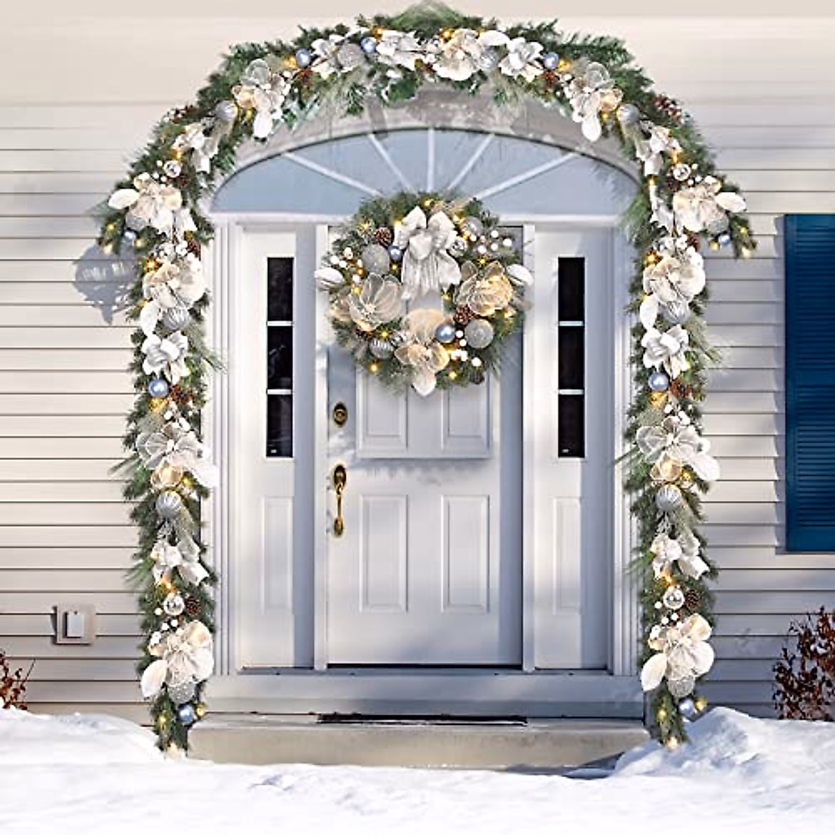Vofuly prelit Christmas Wreath for Front Door,