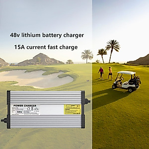 DUDHOIK 48V / 58.4V 8A Lithium Battery Charger 110V 120V 500W with Cooling Fan and Alligator Clip Output Lifepo4 Charger Multiple Protection Functions for 48V Lifepo4 Battery